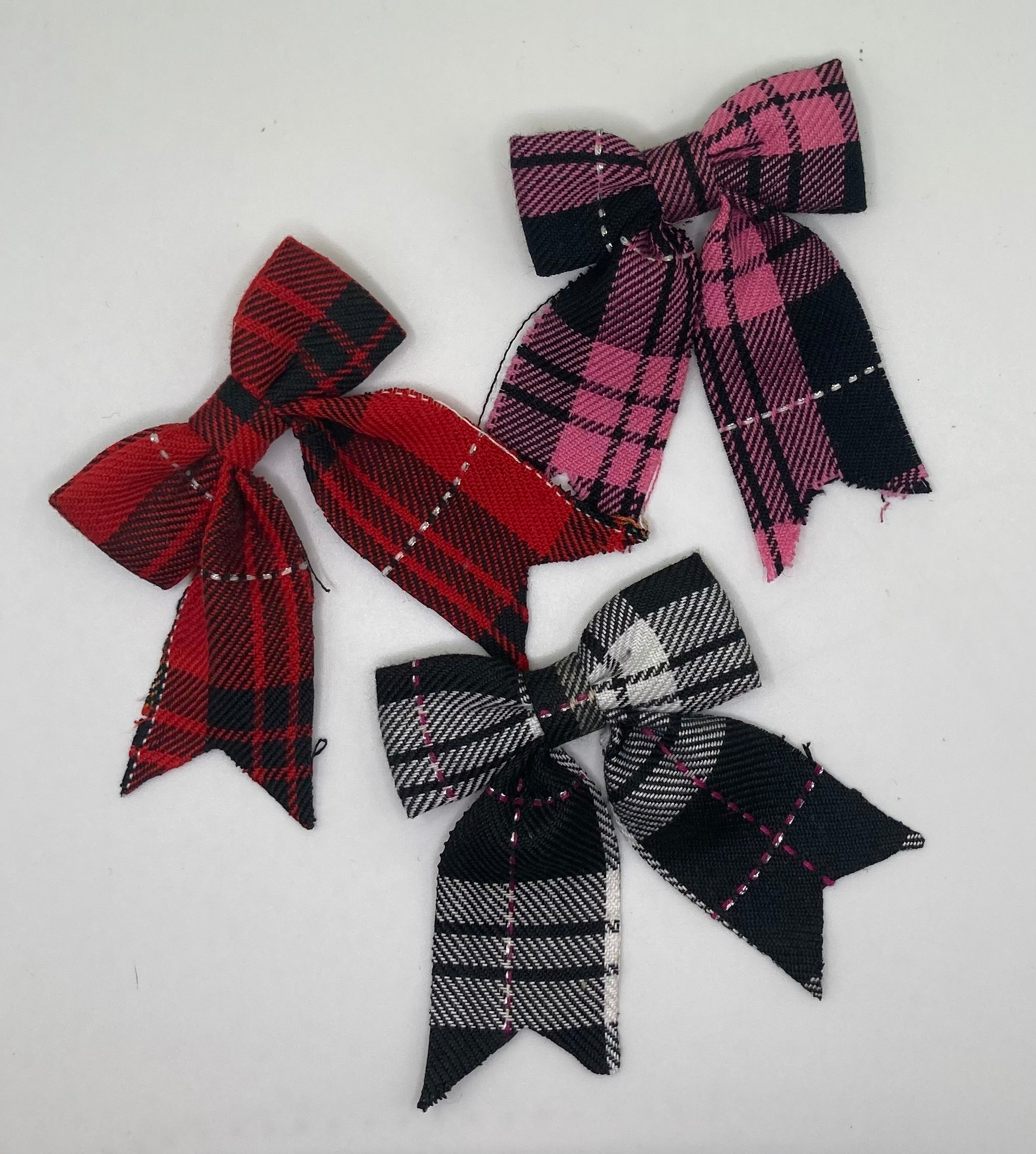 Three Tartan Bow Pins – Vintage Stitch Australia