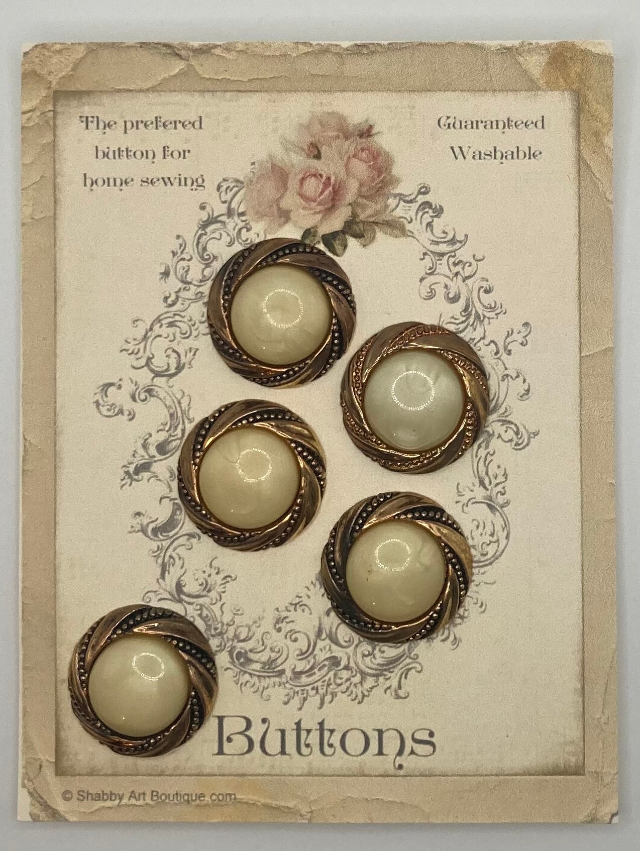 Retro Faux Gold and Pearl Buttons – Vintage Stitch Australia