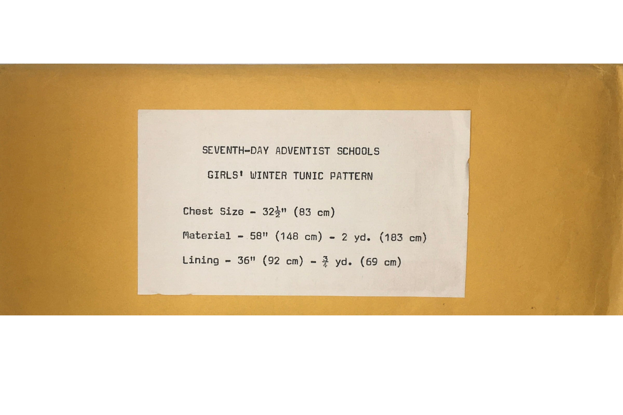 Vintage Sewing Pattern: Seventh-Day Adventist School Tunic – Vintage ...
