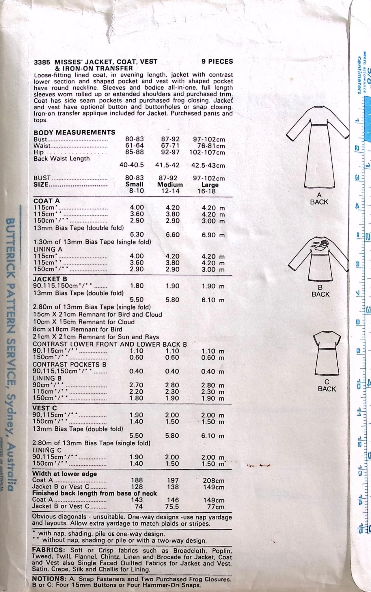 Vintage Sewing Pattern: Butterick 3385 – Vintage Stitch Australia