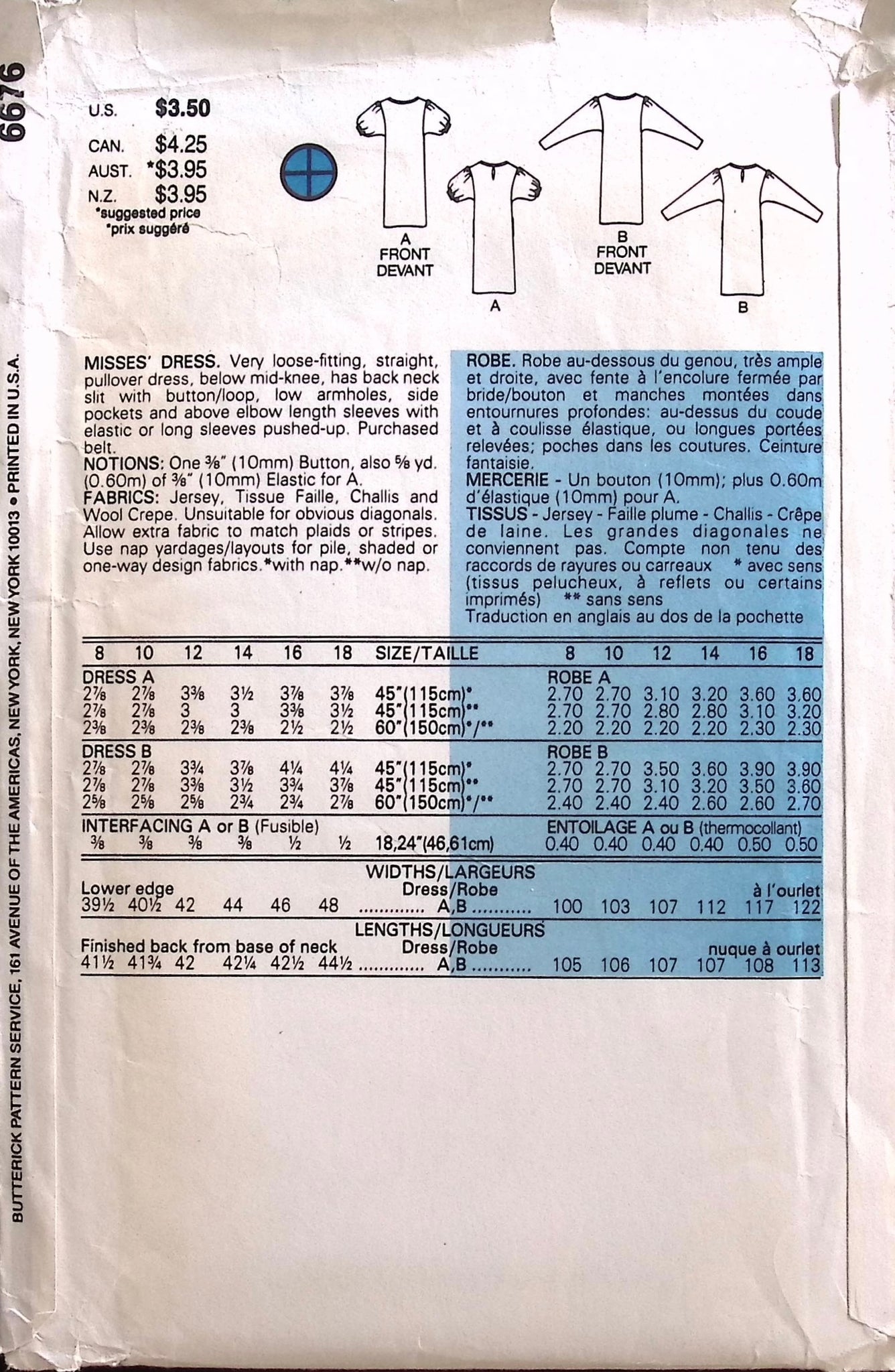 Vintage Sewing Pattern: Butterick 6676 – Vintage Stitch Australia