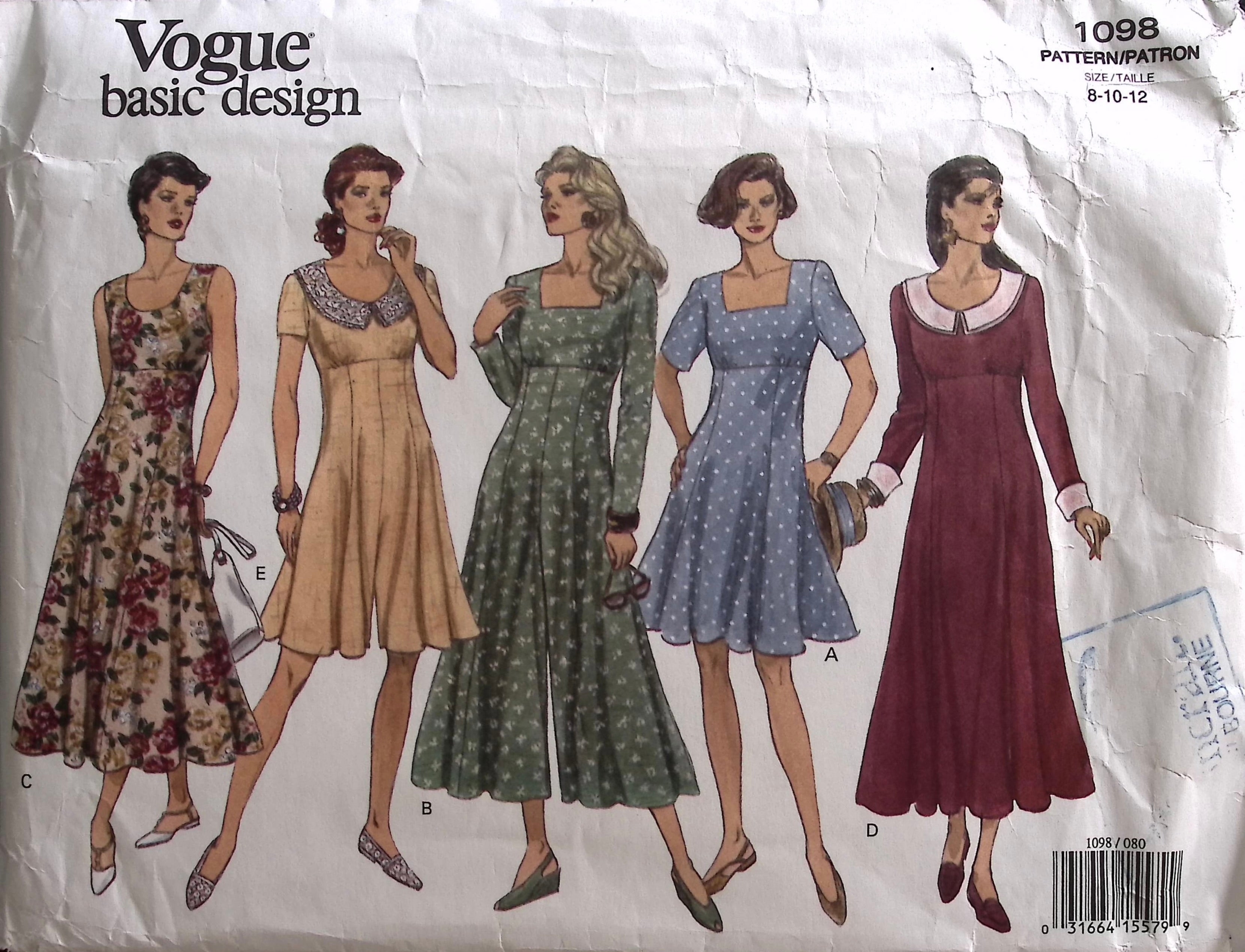 Vintage Sewing Pattern: Vogue 1098 – Vintage Stitch Australia