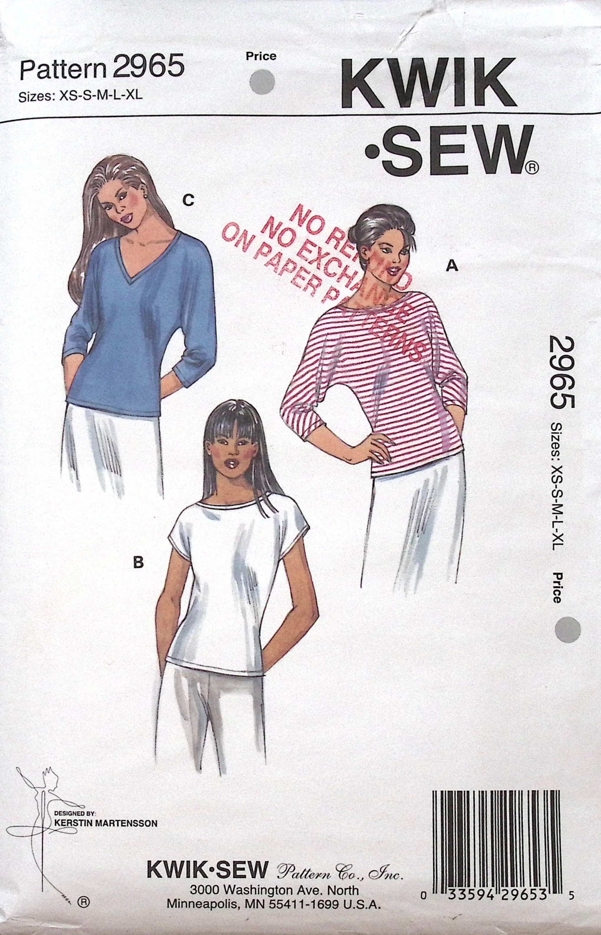 Vintage Sewing Pattern: Kwik Sew 2965 – Vintage Stitch Australia