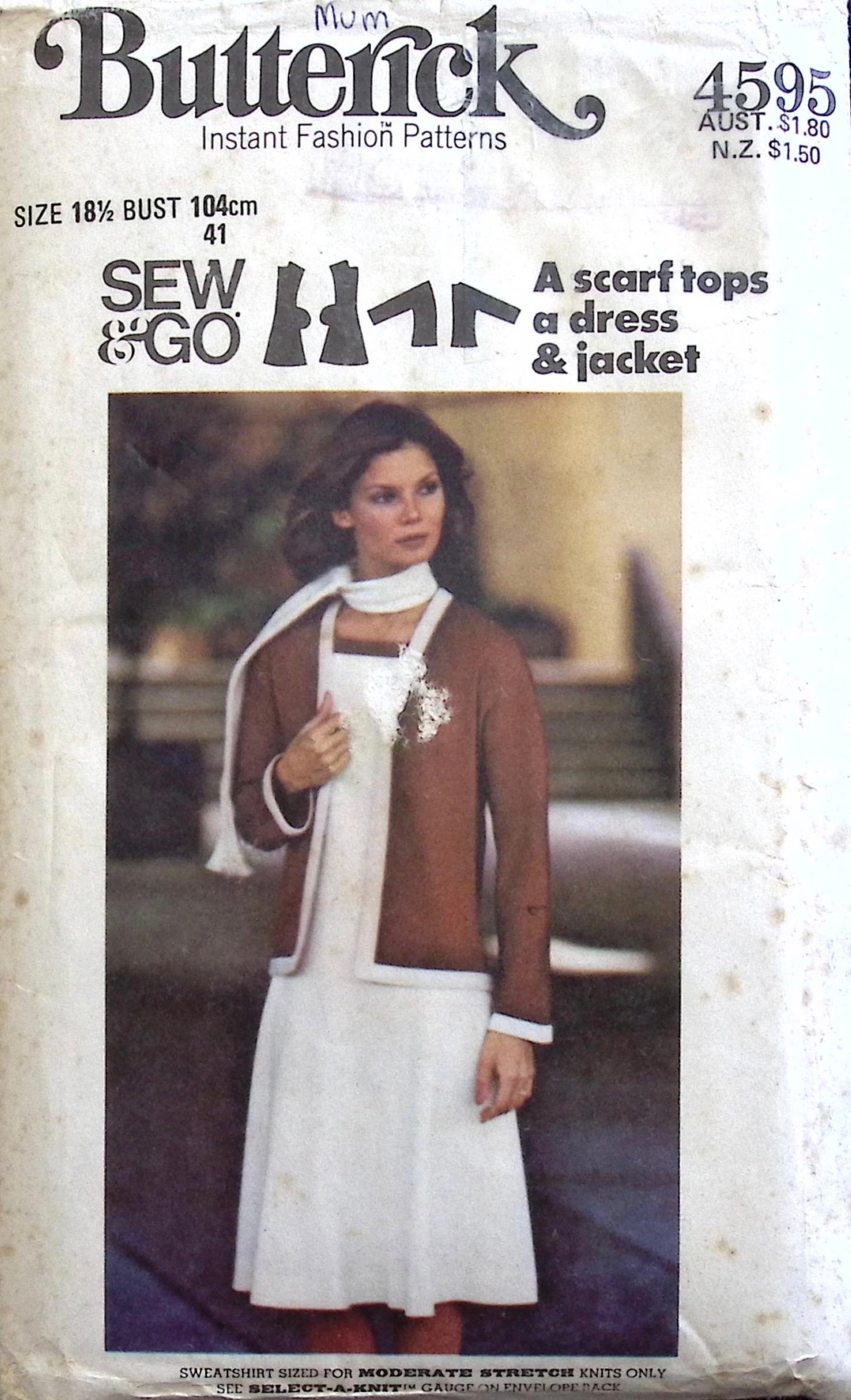 Vintage Sewing Pattern: Butterick 4595 – Vintage Stitch Australia