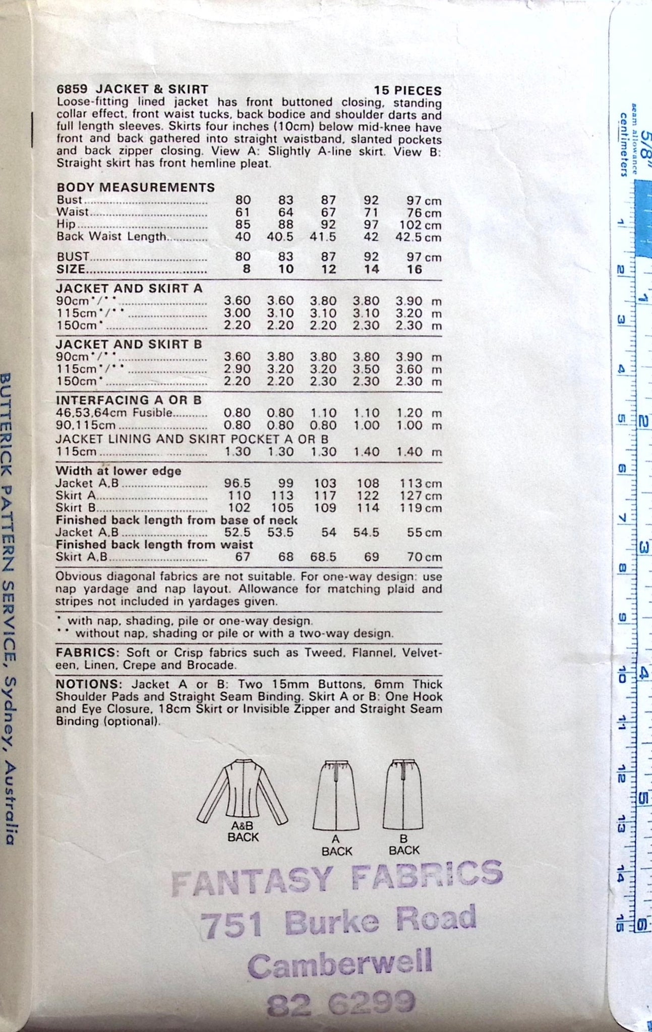 Vintage Sewing Pattern: Butterick 6859 – Vintage Stitch Australia