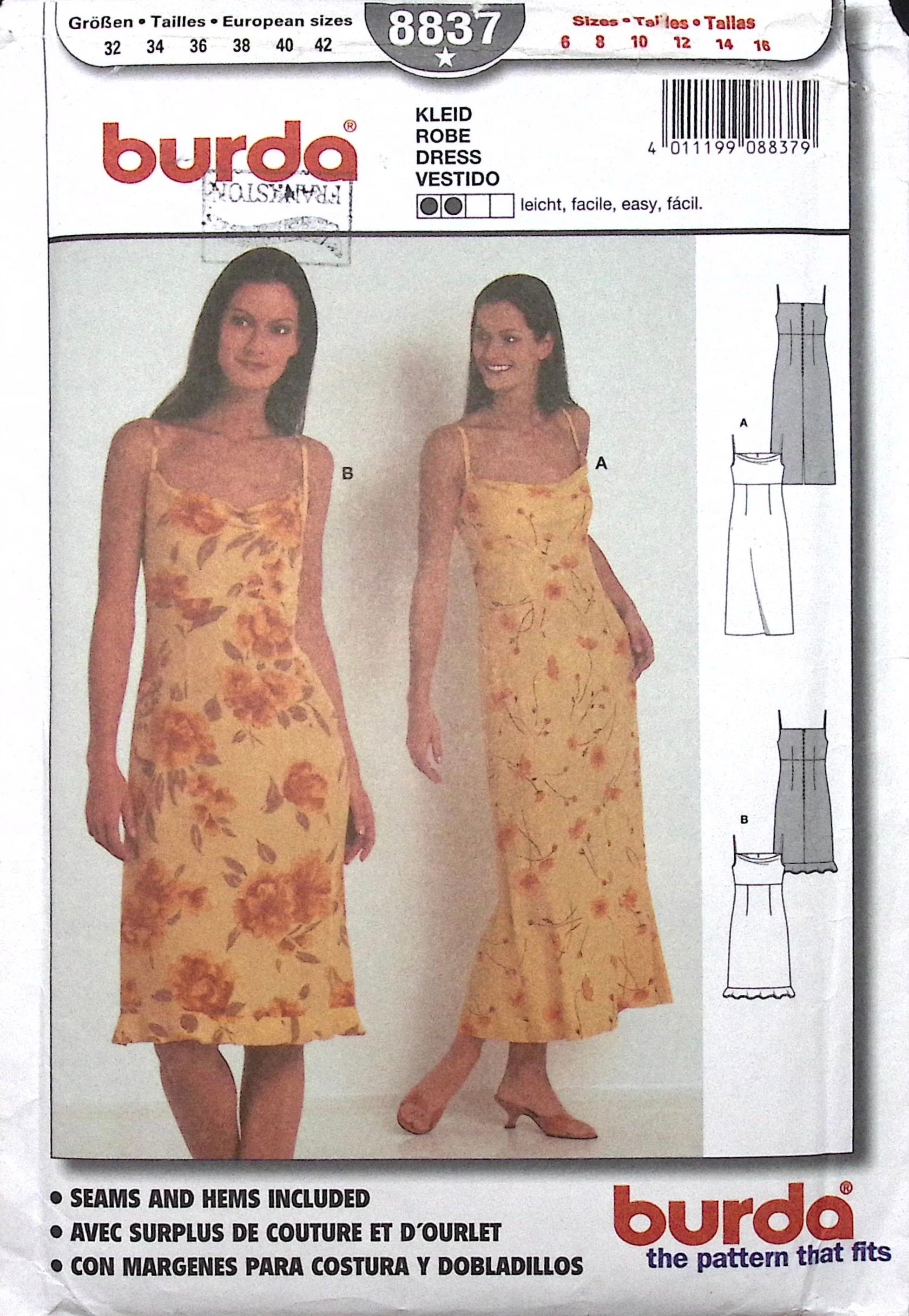 Sewing Pattern: Burda 8837 – Vintage Stitch Australia