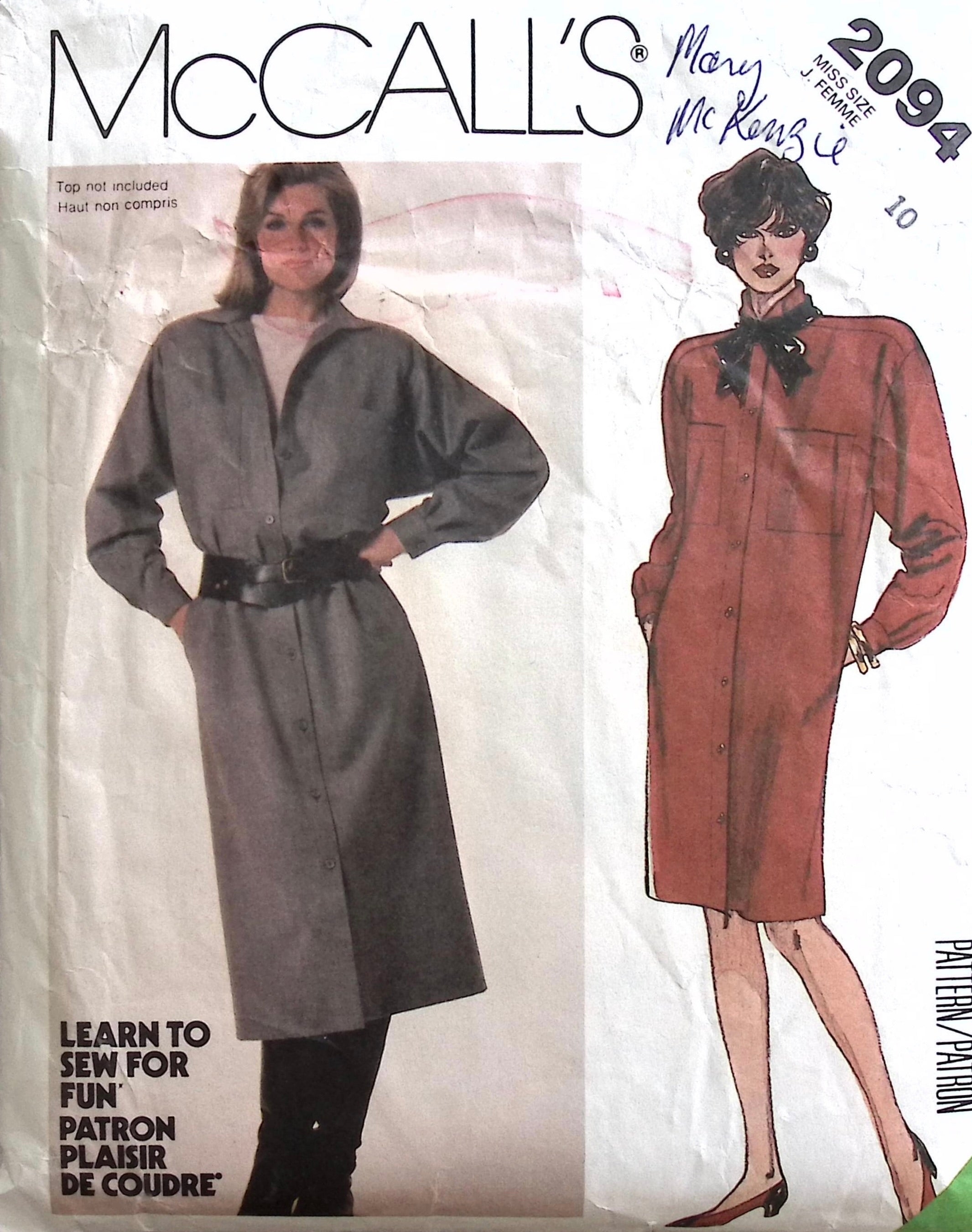 Vintage Sewing Pattern: McCalls 2094 – Vintage Stitch Australia