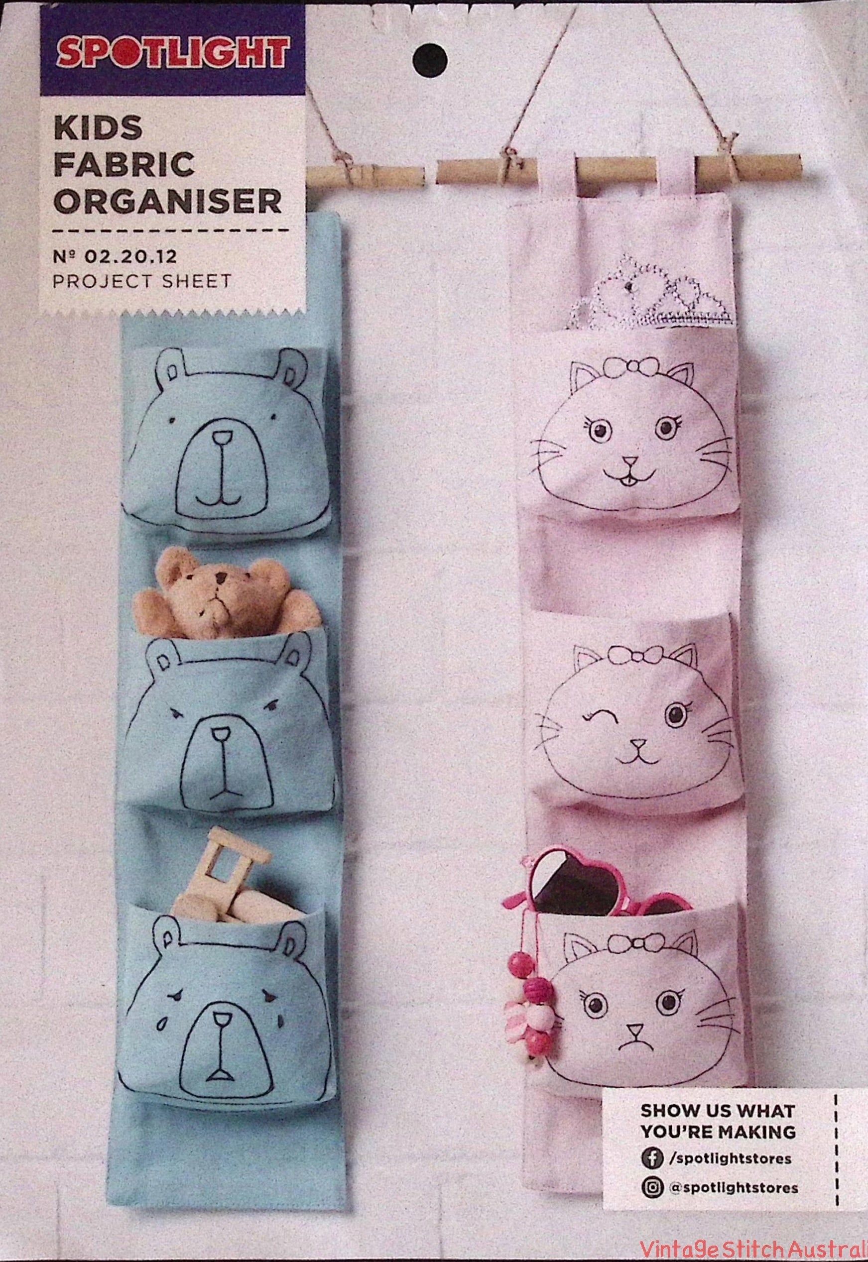 Kids Fabric Organiser by Spotlight – Vintage Stitch Australia