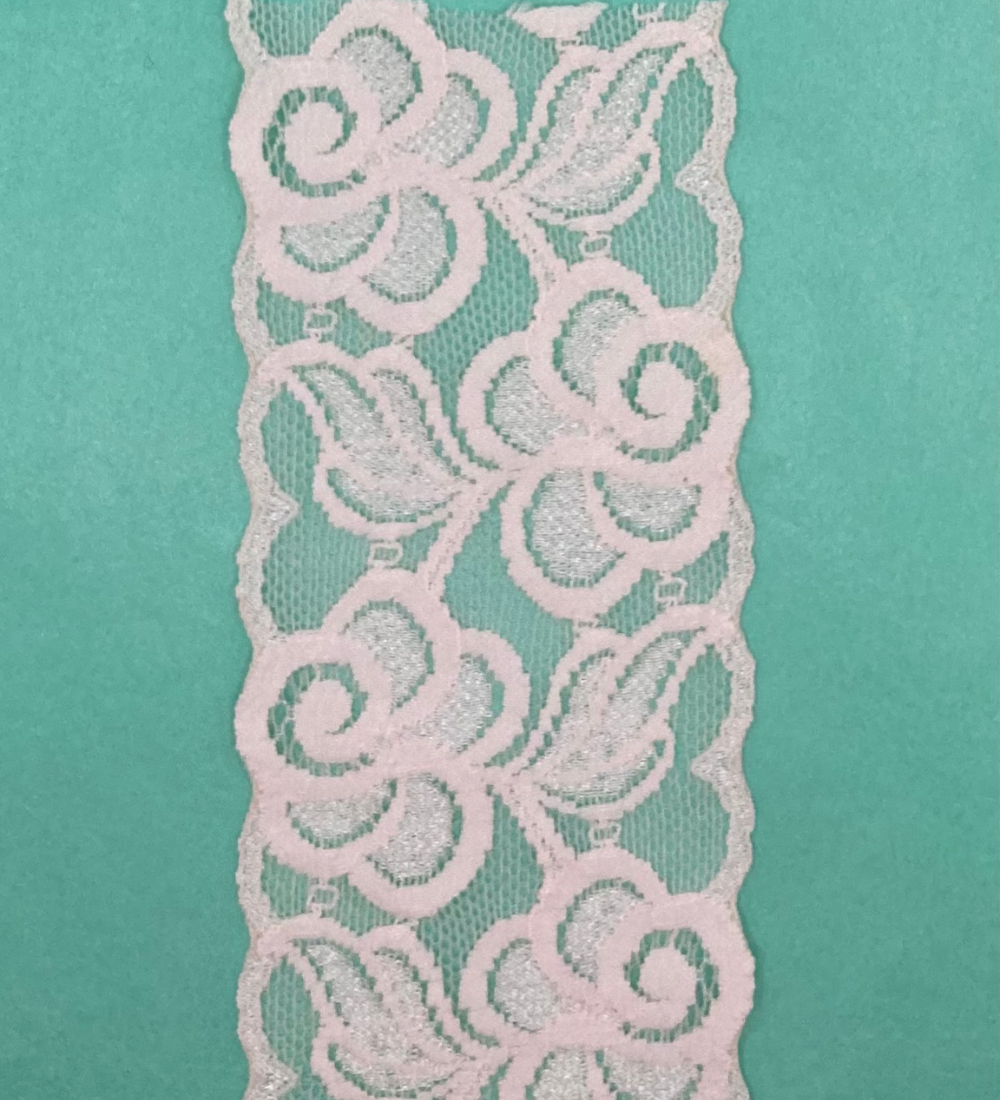 6cm Wide Light Pink Stretch Lace – Vintage Stitch Australia
