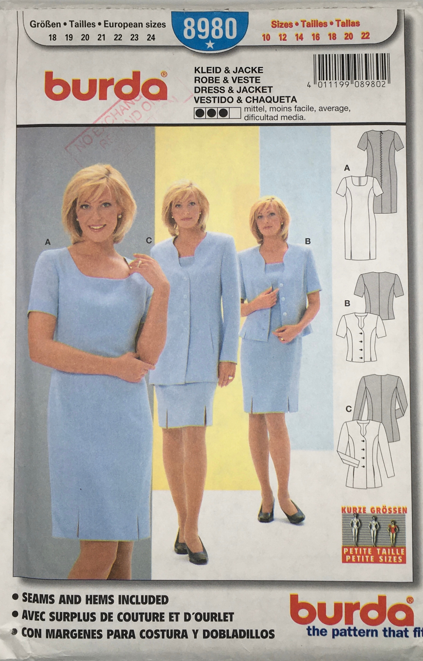 2000 Sewing Pattern: Burda 8980 – Vintage Stitch Australia